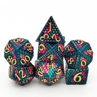 China Python Texture Metal Dice Set  Multi Face Desktop Game#Dnd#Coc for sale