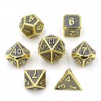 China Vertical Metal Multi Face Dice Desktop Game Dnd Rpg Coc Bronze Color for sale