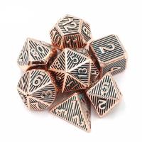 China Vertical Metal Multi Face Dice Desktop Game Dnd Rpg Coc Bronze Color for sale