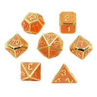 China Vertical Metal Multi Face Dice Desktop Game Dnd Rpg Coc Bronze Color for sale