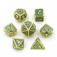 China Vertical Metal Multi Face Dice Desktop Game Dnd Rpg Coc Bronze Color for sale