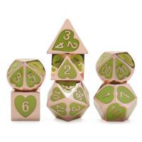 China Green Peach Heart Metal Multi -Flag RPG Dice Set Dnd Coc  Luxury style for sale