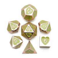 China Green Peach Heart Metal Multi -Flag RPG Dice Set Dnd Coc  Luxury style for sale