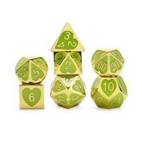 China Green Peach Heart Metal Multi -Flag RPG Dice Set Dnd Coc  Luxury style for sale