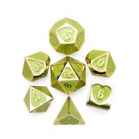China Green Peach Heart Metal Multi -Flag RPG Dice Set Dnd Coc  Luxury style for sale