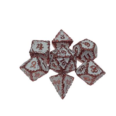 China White Tree Vine Metal Multi Face Dice Set Desktop Game#Dnd#Rpg#Coc for sale