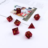 China Red pomegranate natural resin dice set desktop game preferred magic domain adventure dnd dice for sale