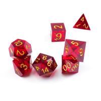 China Red pomegranate natural resin dice set desktop game preferred magic domain adventure dnd dice for sale