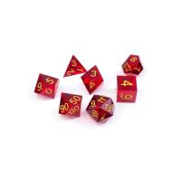 China Red pomegranate natural resin dice set desktop game preferred magic domain adventure dnd dice for sale