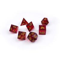 China Red pomegranate natural resin dice set desktop game preferred magic domain adventure dnd dice for sale