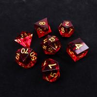 China Red pomegranate natural resin dice set desktop game preferred magic domain adventure dnd dice for sale