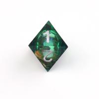 China Green foil gold natural resin multi -faceted desktop game Dice Border Gate for sale