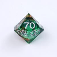 China Green foil gold natural resin multi -faceted desktop game Dice Border Gate for sale
