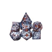 China Grey foil gold natural resin multi -faceted desktop game Dice Border Gate for sale