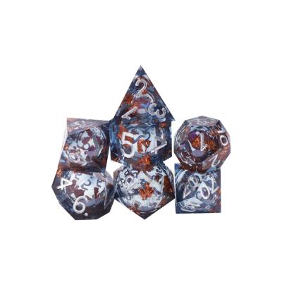 China Grey foil gold natural resin multi -faceted desktop game Dice Border Gate for sale