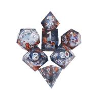 China Grey foil gold natural resin multi -faceted desktop game Dice Border Gate for sale