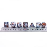 China Grey foil gold natural resin multi -faceted desktop game Dice Border Gate for sale