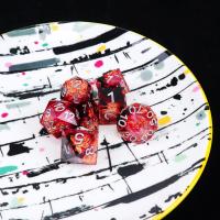 China Red foil gold natural resin multi -faceted desktop game Dice Border Gate for sale
