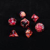 China Red foil gold natural resin multi -faceted desktop game Dice Border Gate for sale