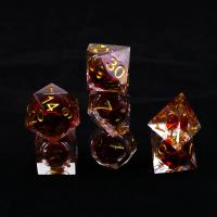 China Pomegranate liquid natural resin multi -faceted tablet game dice set dnd dice for sale