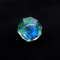 China Transparent blue liquid natural resin desktop game dice set dnd dice for sale