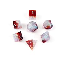 China White plus red ore resin desktop game dice set dnd dice for sale