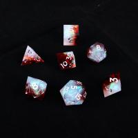 China White plus red ore resin desktop game dice set dnd dice for sale