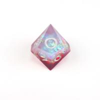 China White plus red ore resin desktop game dice set dnd dice for sale