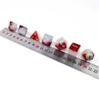 China White plus red ore resin desktop game dice set dnd dice for sale