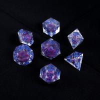 China Purple liquid natural resin character plays a multi -noodle dice set dnd dice for sale