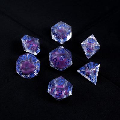 China Purple liquid natural resin character plays a multi -noodle dice set dnd dice for sale