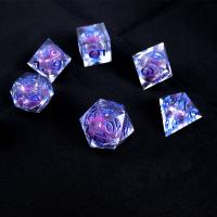China Purple liquid natural resin character plays a multi -noodle dice set dnd dice for sale