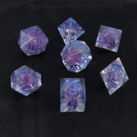 China Purple liquid natural resin character plays a multi -noodle dice set dnd dice for sale