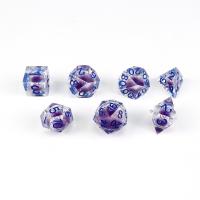 China Purple liquid natural resin character plays a multi -noodle dice set dnd dice for sale