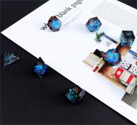 China Blue plus black ore resin character plays a multi -noodle dice set dnd dice for sale