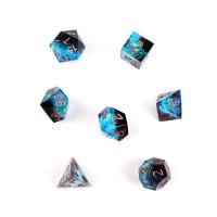 China Blue plus black ore resin character plays a multi -noodle dice set dnd dice for sale