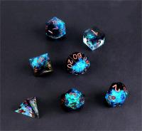 China Blue plus black ore resin character plays a multi -noodle dice set dnd dice for sale