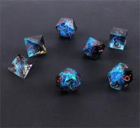 China Blue plus black ore resin character plays a multi -noodle dice set dnd dice for sale