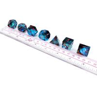 China Blue plus black ore resin character plays a multi -noodle dice set dnd dice for sale
