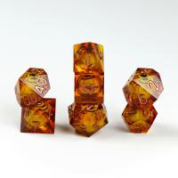 China Stay up late Eyead plus yellow resin desktop game dice set dnd dice for sale