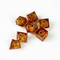 China Stay up late Eyead plus yellow resin desktop game dice set dnd dice for sale