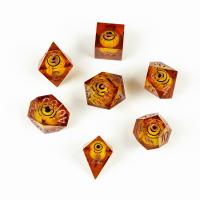 China Stay up late Eyead plus yellow resin desktop game dice set dnd dice for sale