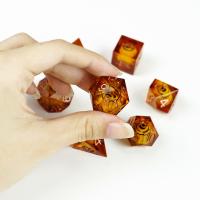 China Stay up late Eyead plus yellow resin desktop game dice set dnd dice for sale