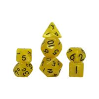 China Candy color natural resin character plays dice set dnd dice for sale