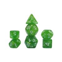 China Candy color natural resin character plays dice set dnd dice for sale