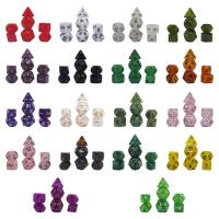 China Candy color natural resin character plays dice set dnd dice for sale