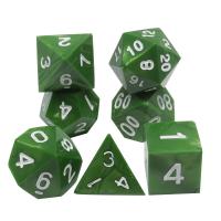 China Green Marble Natural Resin RPG Dice Multi - Noodle Dnd Dice Set for sale