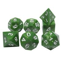 China Green Marble Natural Resin RPG Dice Multi - Noodle Dnd Dice Set for sale