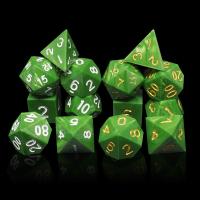 China Green Marble Natural Resin RPG Dice Multi - Noodle Dnd Dice Set for sale