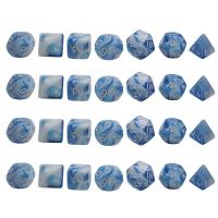 China Blue Marble Natural Resin RPG Dice Character Plays Hand Made for sale